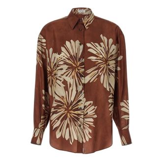Brunello Cucinelli Femme, Blouses et Chemises, Multicolore, Taille: 38 FR Printed Silk Shirt