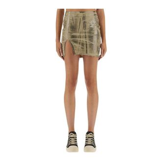 Rick Owens Mini-jupe M&eacute;tallique Minimale - Femme - Jupes - Beige - Taille: 40 FR