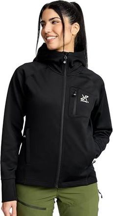 RevolutionRace Evolution Stretch Fleece Hoodie pour Femme, Sweat &agrave; Capuche Zipp&eacute; pour la Randonn&eacute;e et les Activit&eacute;s de Plein Air, Black, XS