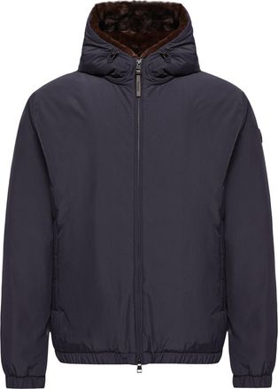 Moncler Moncler Doudoune Courte &Agrave; Capuche Zambood, Homme, Bleu, Taille: 0