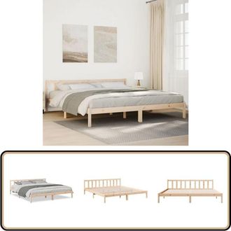 vidaXL Cadre de lit extra long sans matelas 200x220 cm bois massif pin - Vidaxl