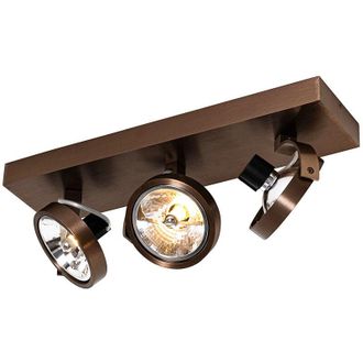 QAZQA Go - Spot plafond, plafonnier - 3 lumi&egrave;re - l 45.4 cm - Bronze - Design - &eacute;clairage int&eacute;rieur - Salon i Chambre i Cuisine i Salle &agrave; manger - Qazqa