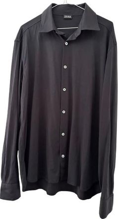 Ermenegildo Zegna Zegna Dark Navy Cotton Shirt Size L