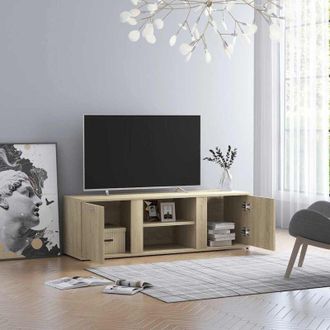 vidaXL Meuble tv Ch&ecirc;ne sonoma 120x34x37 cm Agglom&eacute;r&eacute;