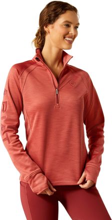 Ariat Womens Tek Team 1/2 Zip Sweatshirt Long Sleeve Fleece in Dusty Cedar Heather, Size X-Small, by Ariat