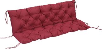 OUTSUNNY 3 Sitzer Bankauflage 150 x 98 x 8 cm Sitzkissen mit Bändern Rückenkissen für Indoor/Outdoor Polster Auflage für Sitzbank Gartenbank Gartenmöbel Hollyw