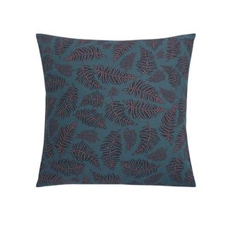 Origin Store Taie doreiller imprimée en Bambou, Iris, 63 x 63cm, Bleu Paon