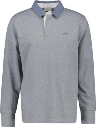 GANT Reg Chambray Heavy Rugger T-Shirt, Gris, 4XL Hommes