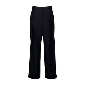 Balmain Schwarze Wollweite Hosen - - Trousers - Herren - Schwarzk - XL