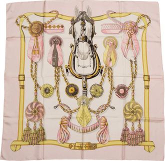 Hermès Tücher & Schals - Hermes Classic Frontauxa Cocardes Silk Carre 90 Sc - Gr. unisize - in Rot - für Damen