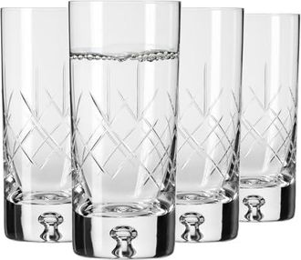 Krosno Verres &agrave; Eau, Jus et Cocktails 300 ml - Lot de 4 - Collection Saga - Verre en Cristal - Fait Main, Taill&eacute; - Id&eacute;al comme Cadeau