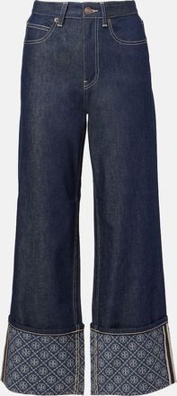 Tory Burch Wide-Leg Jeans Monogram