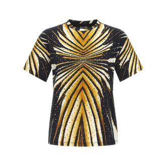 Roberto Cavalli Ray of Gold Print T-Shirt - - Tops - Damen - Gelb - M