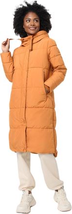 Marikoo Damen Winterjacke lang Winter Stepp Jacke Mantel Steppjacke warm gefüttert B968 [B968-Soran-Cinnamoon-Gr.S]