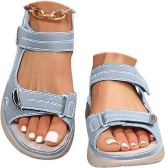 Generic Sandales orthop&eacute;diques larges pour femme 2026, style boh&egrave;me d&eacute;contract&eacute;, plat, &agrave; bout ouvert, &agrave; plateforme florale, couleur unie, &agrave; enfiler, d&eacute;contrac