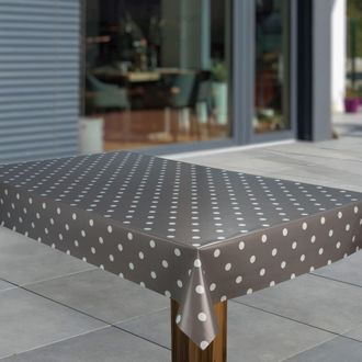 Laro Wachstuch-Tischdecke Abwaschbar Garten-Tischdecke Wachstischdecke PVC Plastik-Tischdecken Eckig Meterware Wasserabweisend Abwischbar, Muster:Punkte We