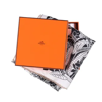 Herm&egrave;s Flamingo Party Tattoo Shawl 140 - Navy and White