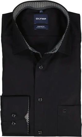 Olymp Herren Hemden schwarz Baumwoll-Stretch