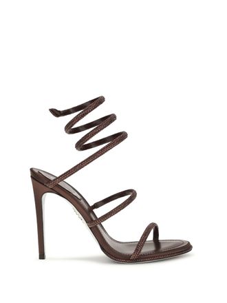 Rene Caovilla Womens Sandals Cleo Satin Burgundy Fondant Satin-Burgundy Silk Satin/burgundy