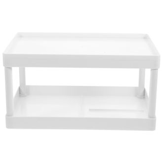 BESPORTBLE Multifunktionales Aufbewahrungsregal Bad Doppellagiges Abnehmbares K&uuml;chen und Badezimmerregal aus Stabilem Material Platzsparender Organizer f&uuml;r Wc Wa