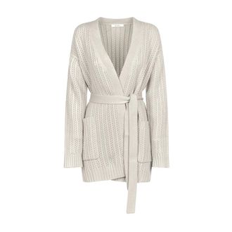 Max Mara Femme, Pulls, Beige, Taille: 40 FR Cardigan Vanille Coupe Peignoir