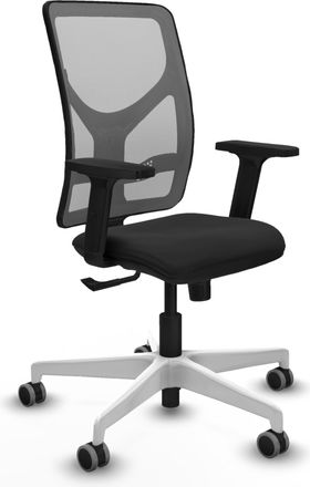 Piqueras y Crespo B&uuml;rostuhl aus schwarzem Kunstleder, mit 2D-Armlehnen, h&ouml;henverstellbare Lendenwirbelst&uuml;tze, ausgestattet mit 3 Positionen und Schneideschaum, Grau/Sch