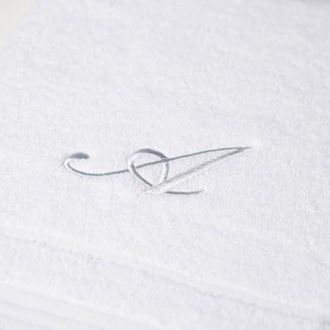 Caleffi Handtuch mit Gästehandtuch aus Baumwolle, weiß Bestickt, 68202