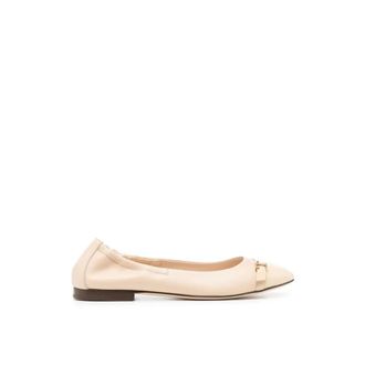 Tod's Logo Strap Lederballerinas Off White - - Shoes - Damen - Wei&szlig; - 37 1/2 EU