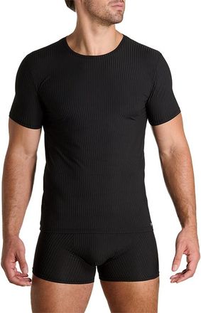 Bruno Banani Herren T-Shirt schwarz Viskose/Modal unifarben