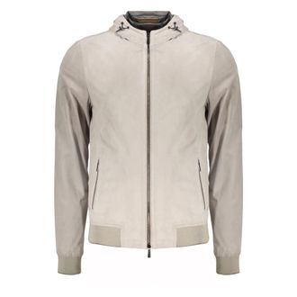 Moorer Leder Bomberjacke mit Kapuze - - Jackets - Herren - Grau - 3XL