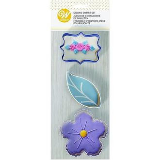 Wilton Cookie Cutter Floral, 3-Teilig: Keksausstecher Blumen Ausstechformen: Blumen-, Blütenblatt- und Plaketten, Küchenbacken, DIY - Set/3