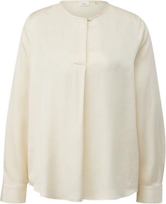 s.Oliver Black Label Satinbluse mit Manschette an Ärmel
