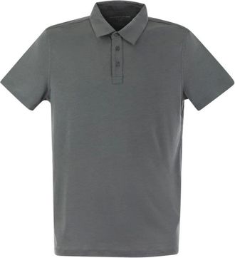Majestic Filatures Homme, Tops, Gris, Taille: S Polo &agrave; manches courtes