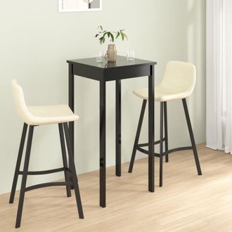 vidaXL Table de bar mdf noir 55x55x107 cm Vidaxl