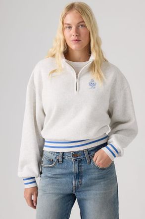 Levi's Graphic Everyday Quarter Zip Sweatshirt - Femme - Gris / Double Chest Crest Orbit Heather Gray - XS