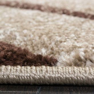 Paco Home Paco Home - Tapis Design &agrave; Contours Motif Lign&eacute; Mouchet&eacute; Marron Beige Cr&egrave;me 230x320 cm