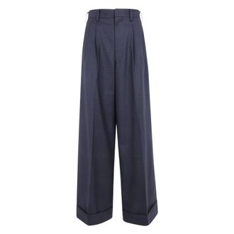 Junya Watanabe Pantalon Ray&eacute; en Laine - Femme - Pantalons - Gris - Taille: 40 FR