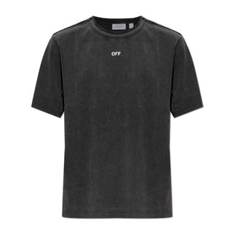 Off-white T-Shirt im Vintage-Look - - Tops - Herren - Schwarzk - 2XL