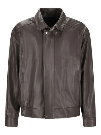 Calvin Klein veste en cuir à empiècements - Marron