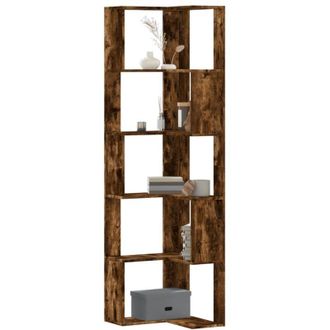 vidaXL Vidaxl - Eck-B&uuml;cherregal 5 B&ouml;den R&auml;uchereiche 50x50x179 cm Holzwerkstoff