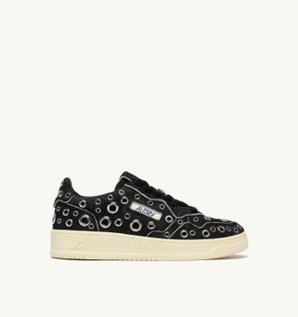 Autry BASKETS MEDALIST LOW EN DAIM NOIR AVEC CLOUS