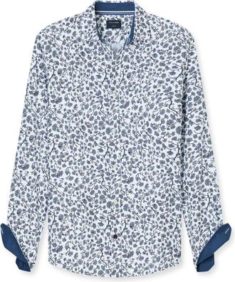 Olymp Casual, Regular Fit, Flanellhemd mit floralem Print in