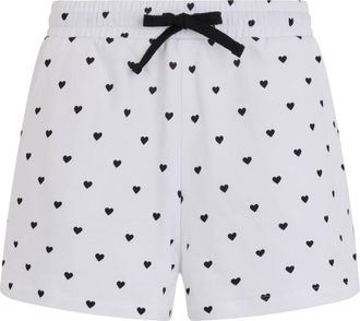 Red Valentino Femme, Shorts, Blanc, Taille: 40 FR Heart-Print Short Shorts