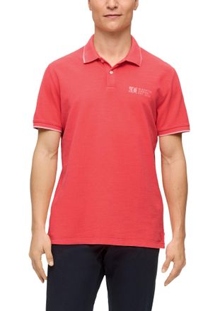 s.Oliver Poloshirt mit Piqu&ecirc;struktur und Logo-Print