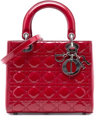 Dior Hobo Bags - Medium Patent Cannage Lady Dior - Gr. unisize - in Rot - für Damen