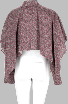 Maison Margiela Paisley Cape-Sleeve Shirt - Burgundy