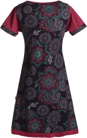vishes Sommerkleid Mini Kleid kurzarm Baumwolle Sommerkleid Mandalas Alternative Bekleidung, Ethno, Hippie, Retro Style
