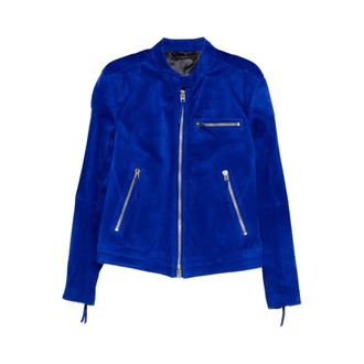 Tom Ford Homme, Vestes, Bleu, Taille: XL Leather Outerwear Tom Ford