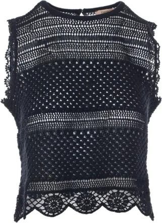 Twinset Femme, Tops, Noir, Taille: 38 FR Top Tricot&eacute;