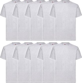 Fruit Of The Loom Lot de 10 t-shirts Valueweight pour homme + sac de gym MyShirt gratuit, Gris et sac de gym Myshirt, XXXXL